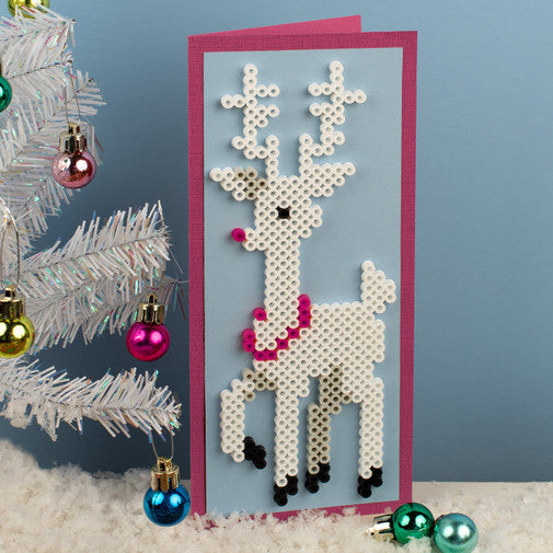 Cheery Reindeer Card – Perler